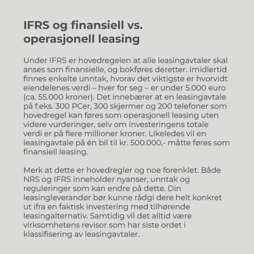 Forskjellen på operasjonell og finansiell leasing
